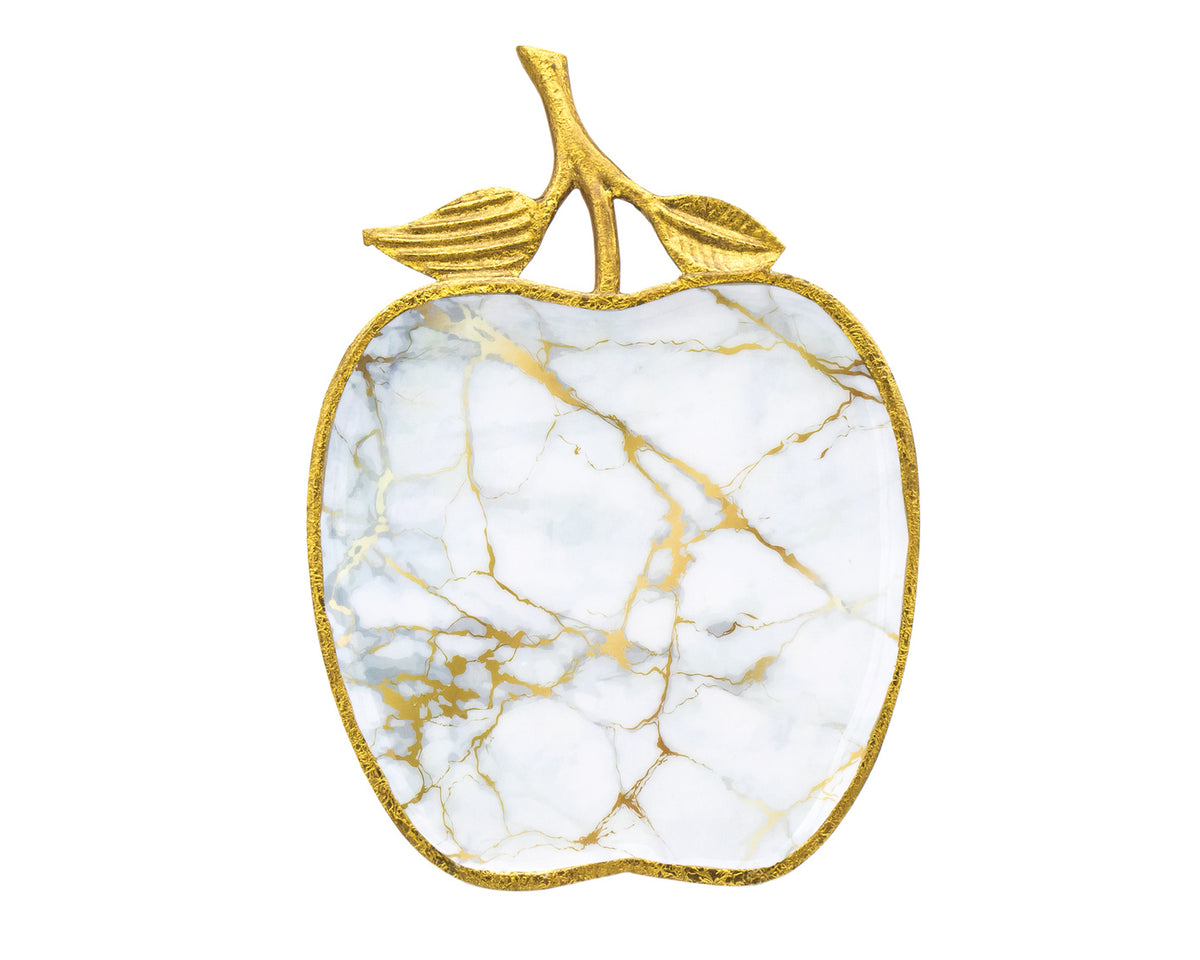 Gold Trimmed Marble Apple Tray – Serve in Style, LLC